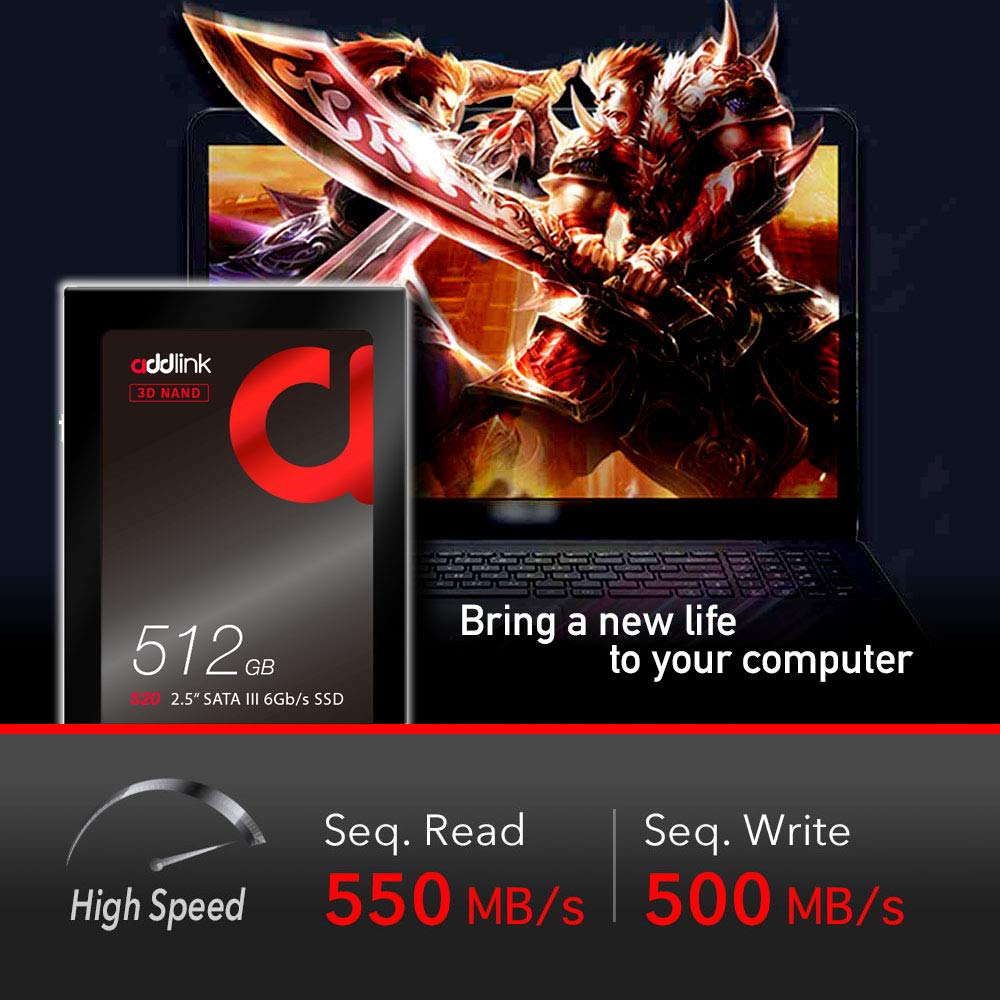 Addlink M.2 SSD 1TB N50 up to 2500MB/s PCIe Gen 3x4 NVMe 3D TLC NAND Read 2,500 MB/s Write 2,100MB/s M.2 2280 Internal Solid State Drive