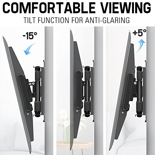 Mounting Dream Full Motion TV Mount for 42-75 inch TVs, TV Wall Mount Bracket with Dual Articulating Arms, Fits 12β / 16β Wood Studs with VESA 600x400mm up to 100lbs