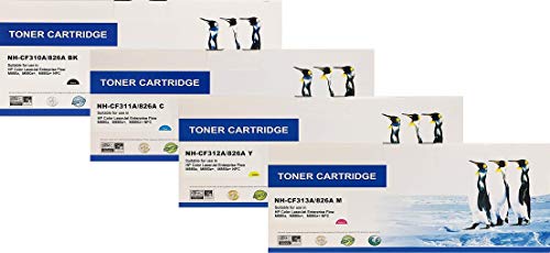 Search4Toner Compatible Replacement for HP CF310A, CF311A, CF312A, CF313A, 826A, Full Set, Lower Cost Alternative to Name Brand, Overall Defect Rates Less Than 1%
