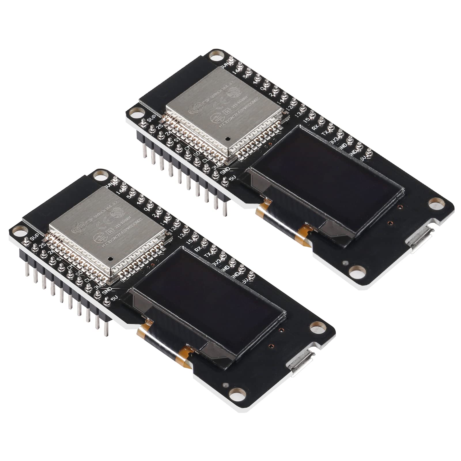 AITIAO 2PCS 0.96" OLED ESP-WROOM-32 ESP32 Display 2.4GHz WiFi Bluetooth Dual Mode Development Board Display for Wemos D1 AP STA