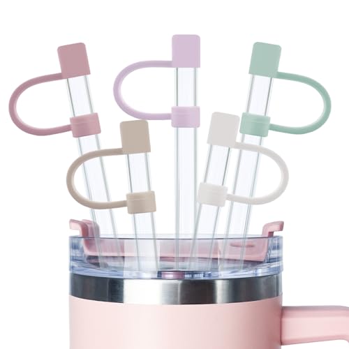 5-Pack Silicone Straw Covers Compatible with Stanley Cups - Dust-Proof Straw Caps for 40 oz Tumblers and Water Bottles