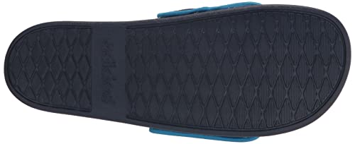 adidas Unisex Adilette Comfort Slides Sandal, Dark Blue/Chalk White/Blue Rush, 14 Women/13 Men