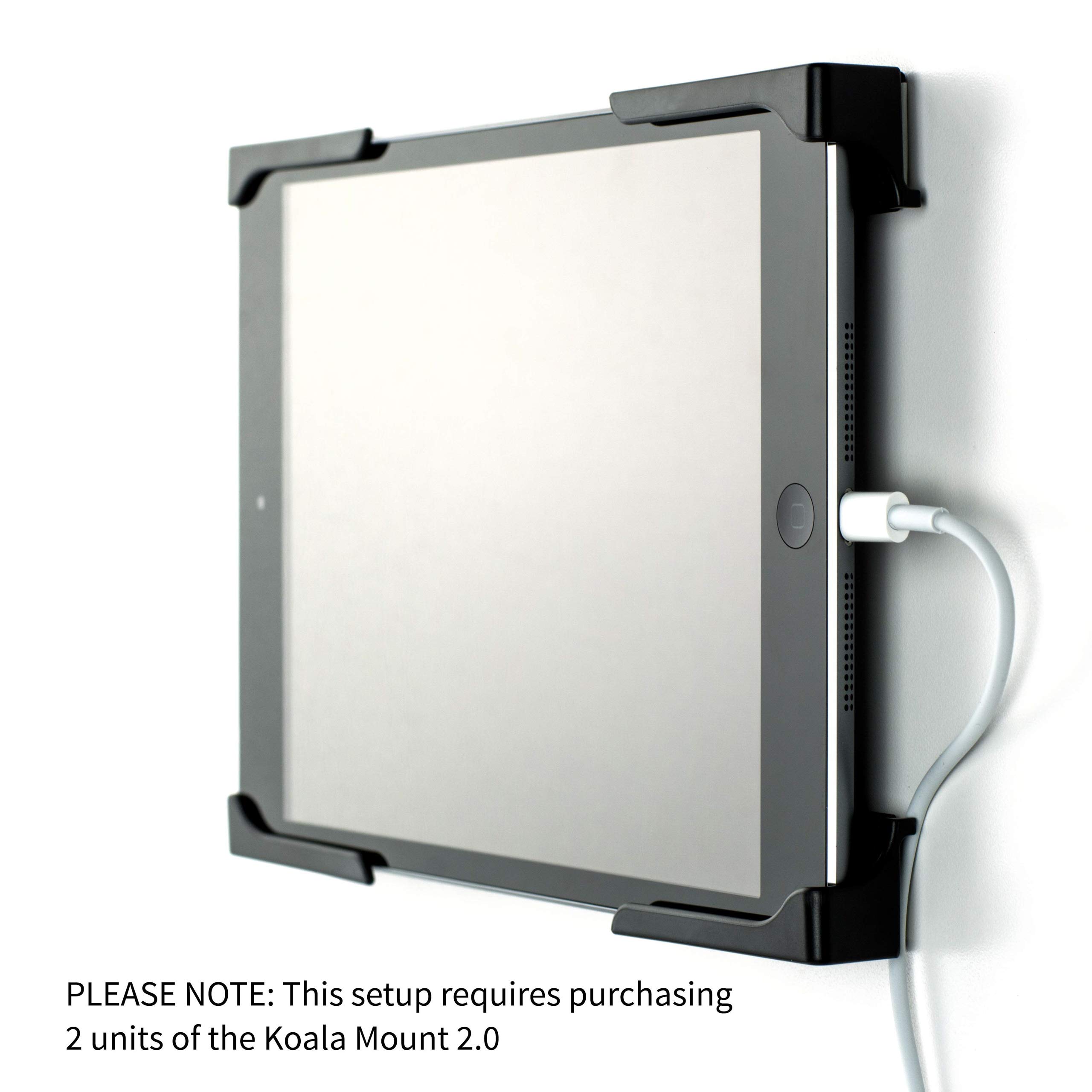 Dockem Koala Wall Mount 2.0: Damage-Free Universal Dock for Smartphone, Tablet, eReader: for iPad 1, 2, 3, 4, Air, Mini, iPad Pro, Samsung Galaxy Tab/Note, Google Nexus, Microsoft Surface (Black)