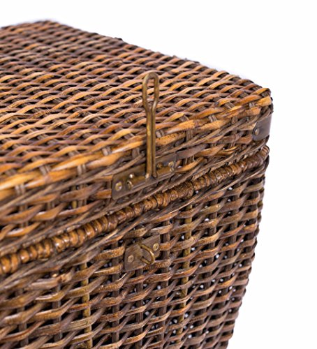 BIRDROCK HOME Rattan Peel Storage Cube with Removable Lid - Spacious Woven Organizer for Shelves - Natural Brown Decorative Cubby for Shoes, Books, Home Decor, and Office - Stylish 16.5 Inch Square
