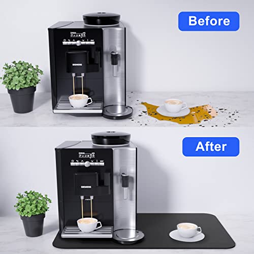 FUMAX Coffee Mat, 16βx32β Large Coffee Maker Mat for Countertop, Absorbent & Hide Coffee Stains Coffee Bar Mat, Non-Slip Rubber Backed, Coffee Bar Accessories Fit Under Coffee Maker Machine