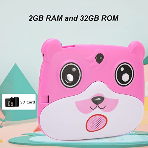 7 Inch Tablet, Kids Tablet Little Bear Shaped 2GB 32GB 5000mAh Octa Core CPU, Toddler Tablet 5G WiFi Dual Band 100‑240V (US Plug)