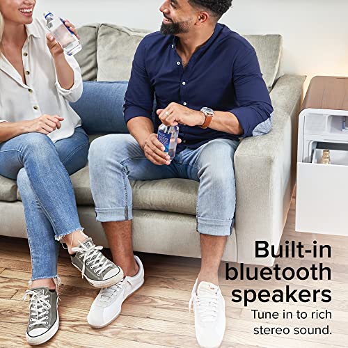 sobro Smart Side/Nightstand Table - with Cooling Drawer, Wireless Charging, Bluetooth Speakers, USB-C and 120V outlets, LED Light, Black/Black