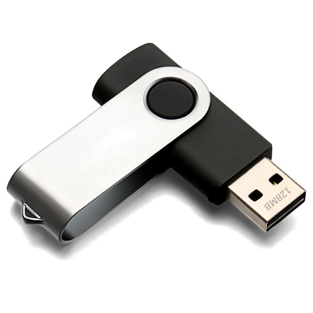 Maspen 10 Pack 128MB Bulk Pack USB 2.0 Flash Drives Swivel Thumb Drive Memory Stick, Black [Not 128GB] (10pcs 128MB)