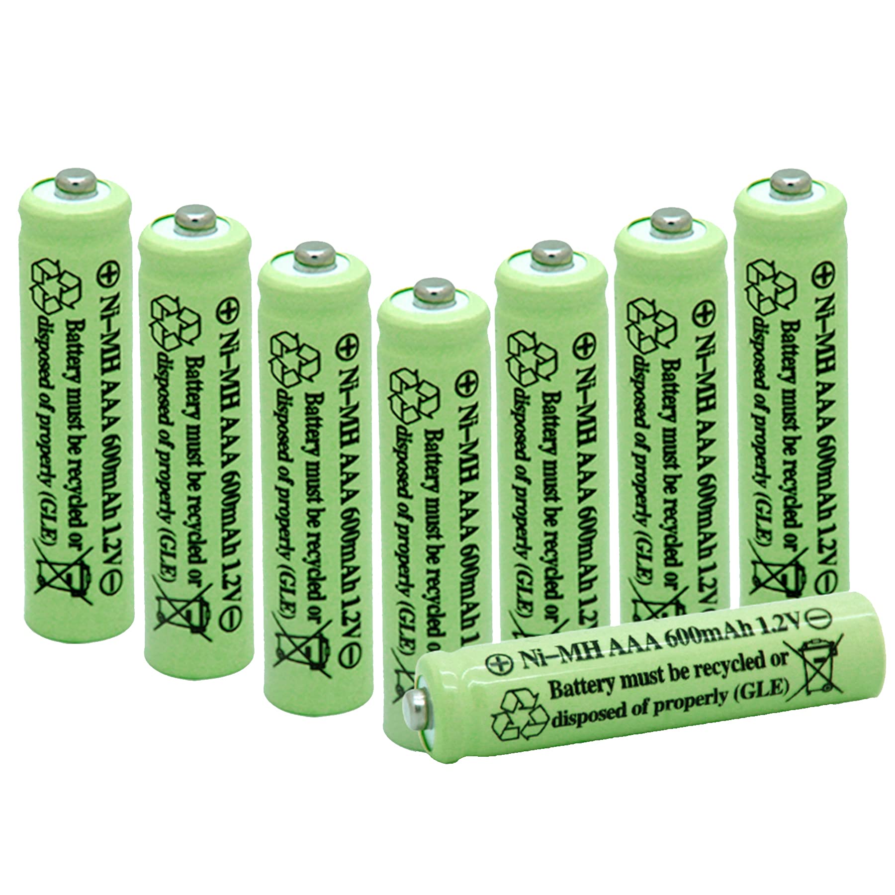 QBLPOWER Solar Light Batteries AAA Triple A NIMH 600mAh 1.2V Rechargeable for Garden Lights Remotes Mice(8Pcs)