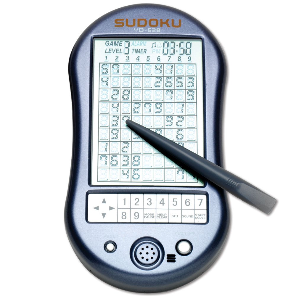 Bits and Pieces - Deluxe Sudoku Handheld Game - Electronic Pocket Size Sudoku Game, LED Screen, Great Gift - Measures 2-3/4" Wide x 4-3/4" Long x 3/4" deep