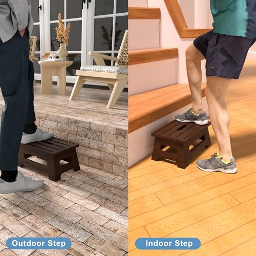 Wood Foot Stool, Child Step Stool for Adults and Kids Max Load 330 Pounds by S SEEKINGTAG - No Assembly Required