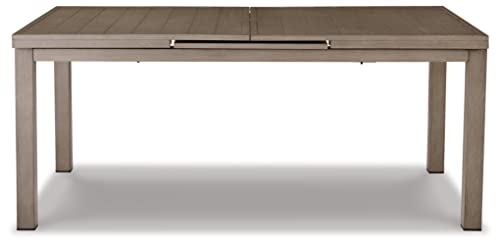 Signature Design by Ashley Beach Front Contemporary Outdoor Dining Extension Table, Light Brown