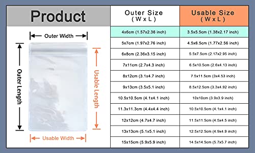 Self Seal Plastic Pack Zipper Lock Bags Clear PVC Antitarnish Jewelry Rings Earrings Packing Storage Pouch for Zip Transparent Anti-Oxidation Lock Poly Pouch 100 Pcs (4x6cm (1.57x2.36 inch))