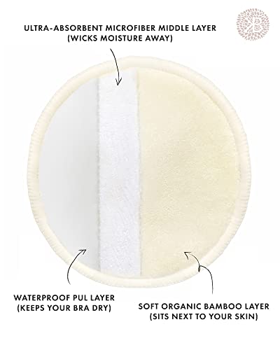 Kindred Bravely Organic Reusable Nursing Pads 10 Pack | Washable Breast Pads for Breastfeeding with Carry Bag