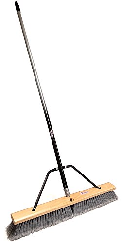American Select Tubing Pbma24004 Heavy Duty 24" Multi-Surface Push Broom with Silver/Black Handle