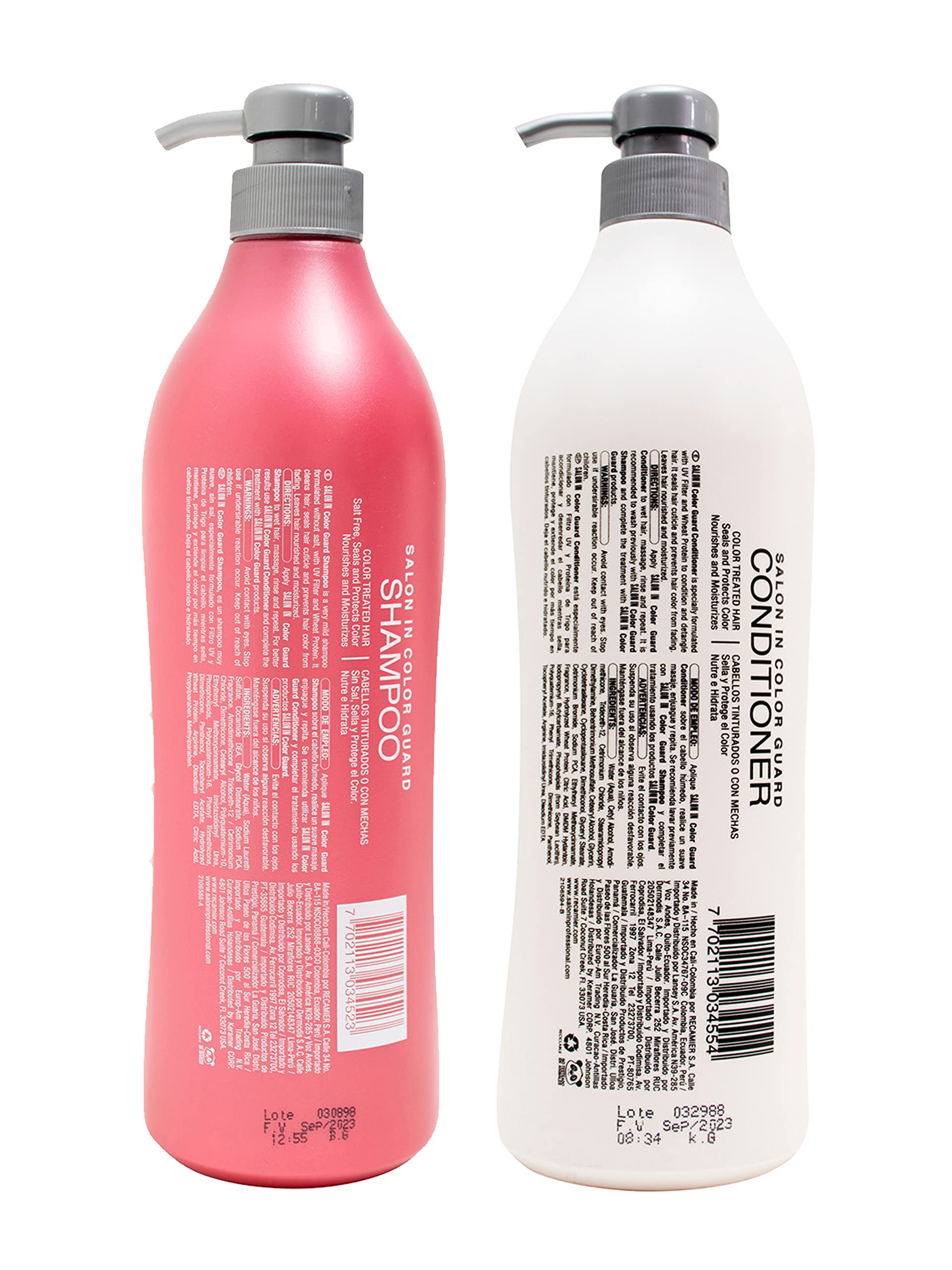 RECAMIER Salt Free Shampoo and Color Guard Conditioner Set | Champu y Acondicionador 33.3 OZ