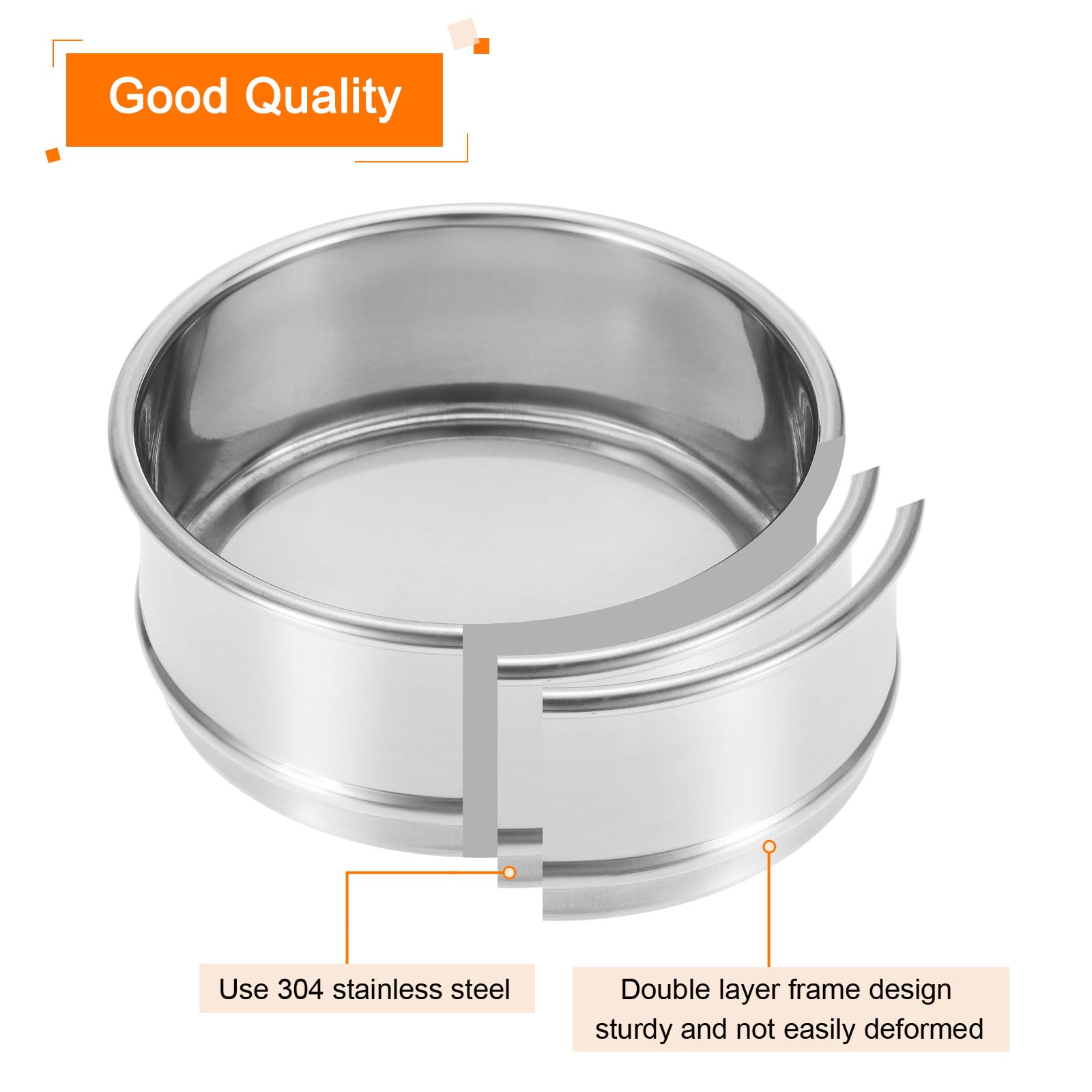 PATIKIL 300 Mesh Lab Sieve, 4" Diameter Test Sieve 304 Stainless Steel Wire Cloth (0.05mm) for Industrial Laboratory