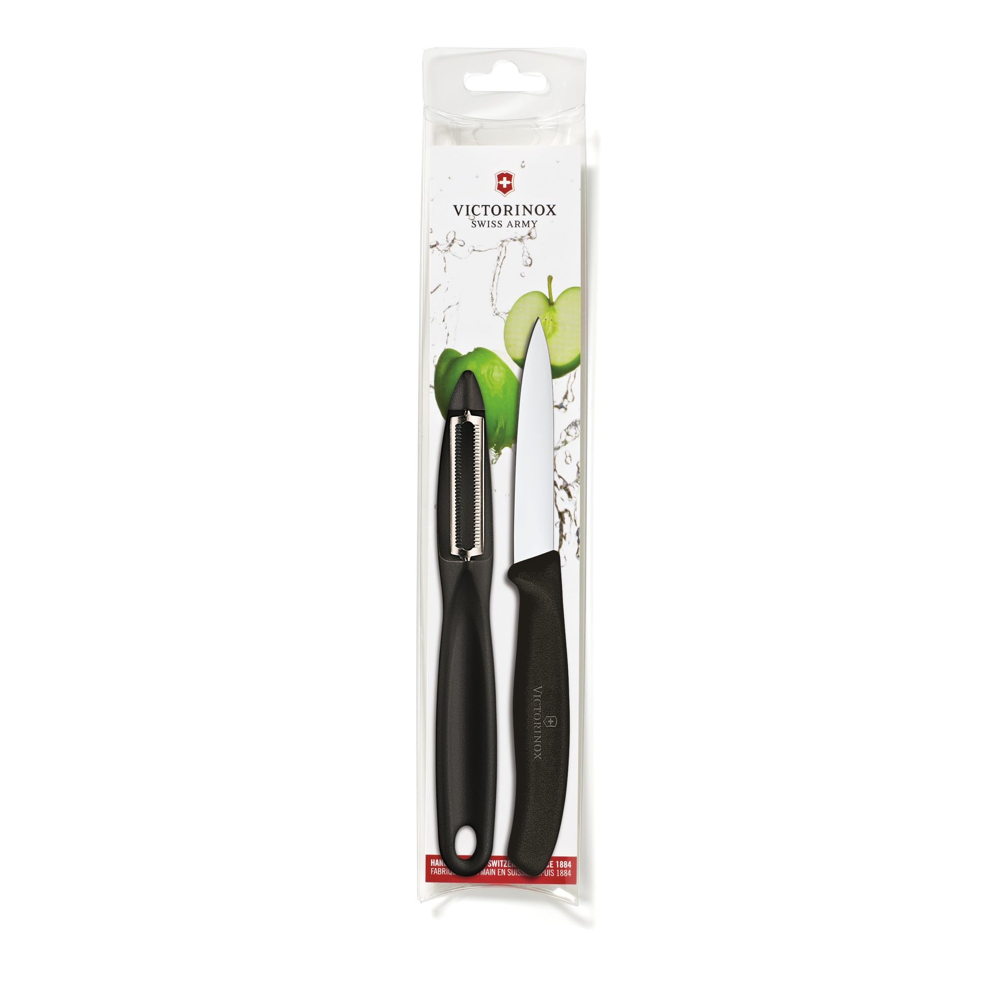Victorinox Swiss Classic 2 Piece Paring Knife Set With Peeler Serrated Double Edge - Green