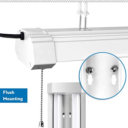 LED Utility Shop Light 4ft 5500 Lumens Super Bright 50W 5000K Daylight ETL Certified LED Garage Lights Durable LED Fixture with Pull Chain Mounting and Daisy Chain Hardware Included