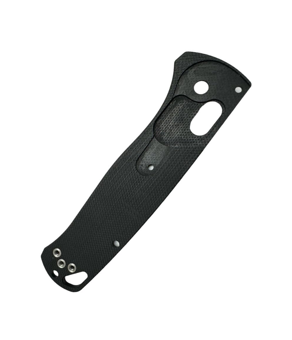 August Engineering Classic Scales For Benchmade Bugout Folding Knife 535 Precision Machined 6061 Aluminum Anodized Finish Yellow Ultem Black G10 (G10 Smooth Black) Knife Not Included