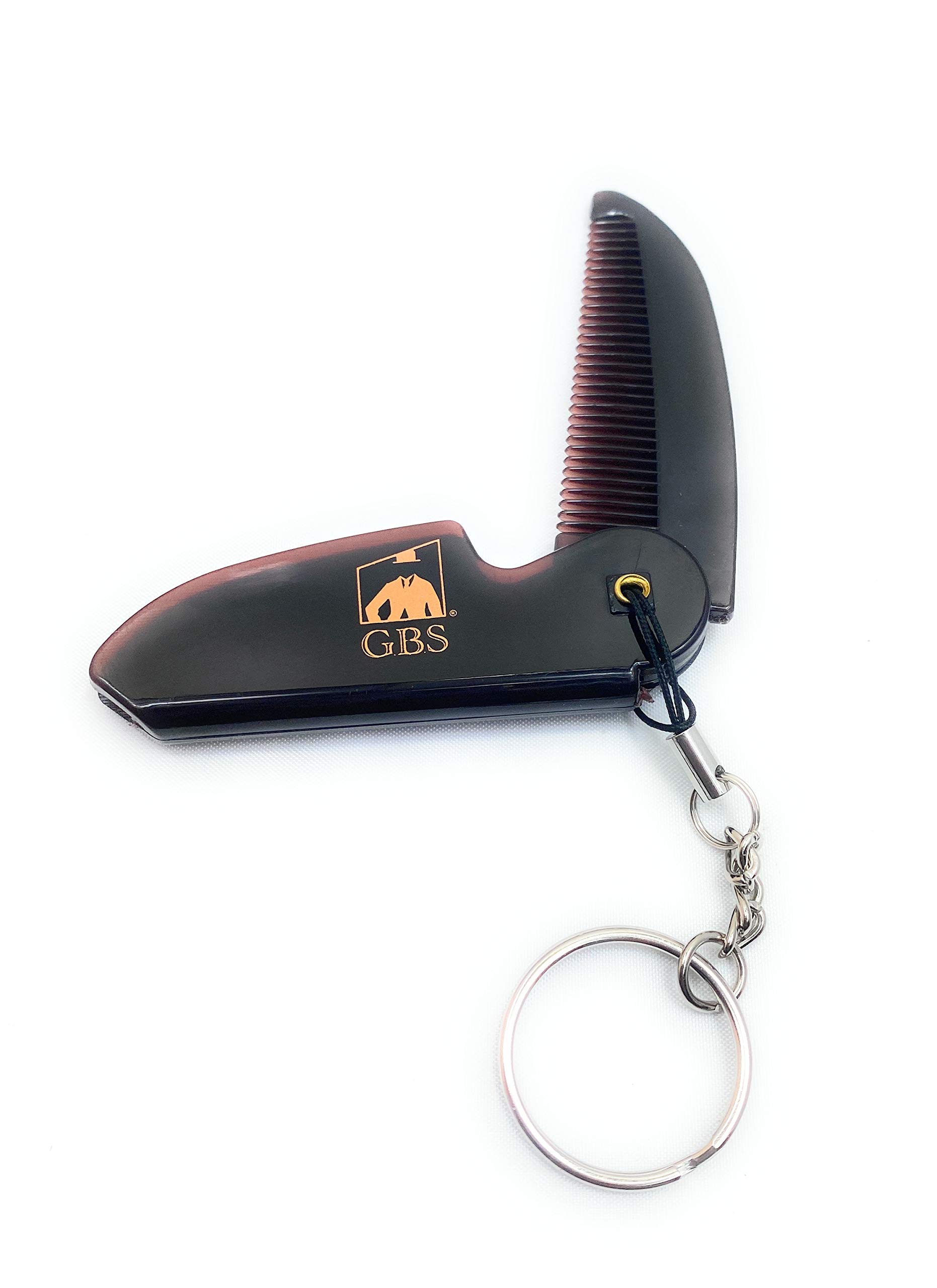 G.B.S Folding Beard Comb for Men - Handmade Keychain Mustache Comb - Portable Pocket Travel Comb for Grooming & Combing Hair, Beards and Mustaches