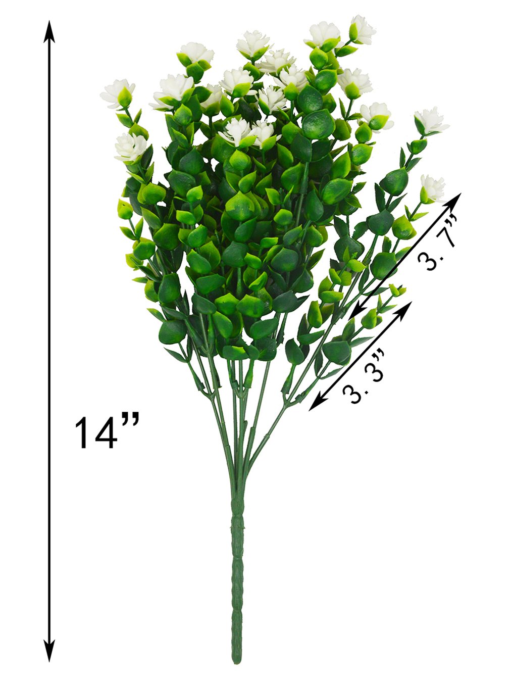 Beebel Artificial Flower Greenery Plants for Home Kitchen Dining Room Hanging Planter Garden,4 Bundles / White