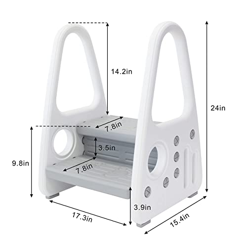 Gupamiga Toddler Step Stool for Kids,Toddler Step Ladder for Step Stool for Bathroom, Kitchen and Toilet Potty Training Learning Helper with Handles (Two Floors)