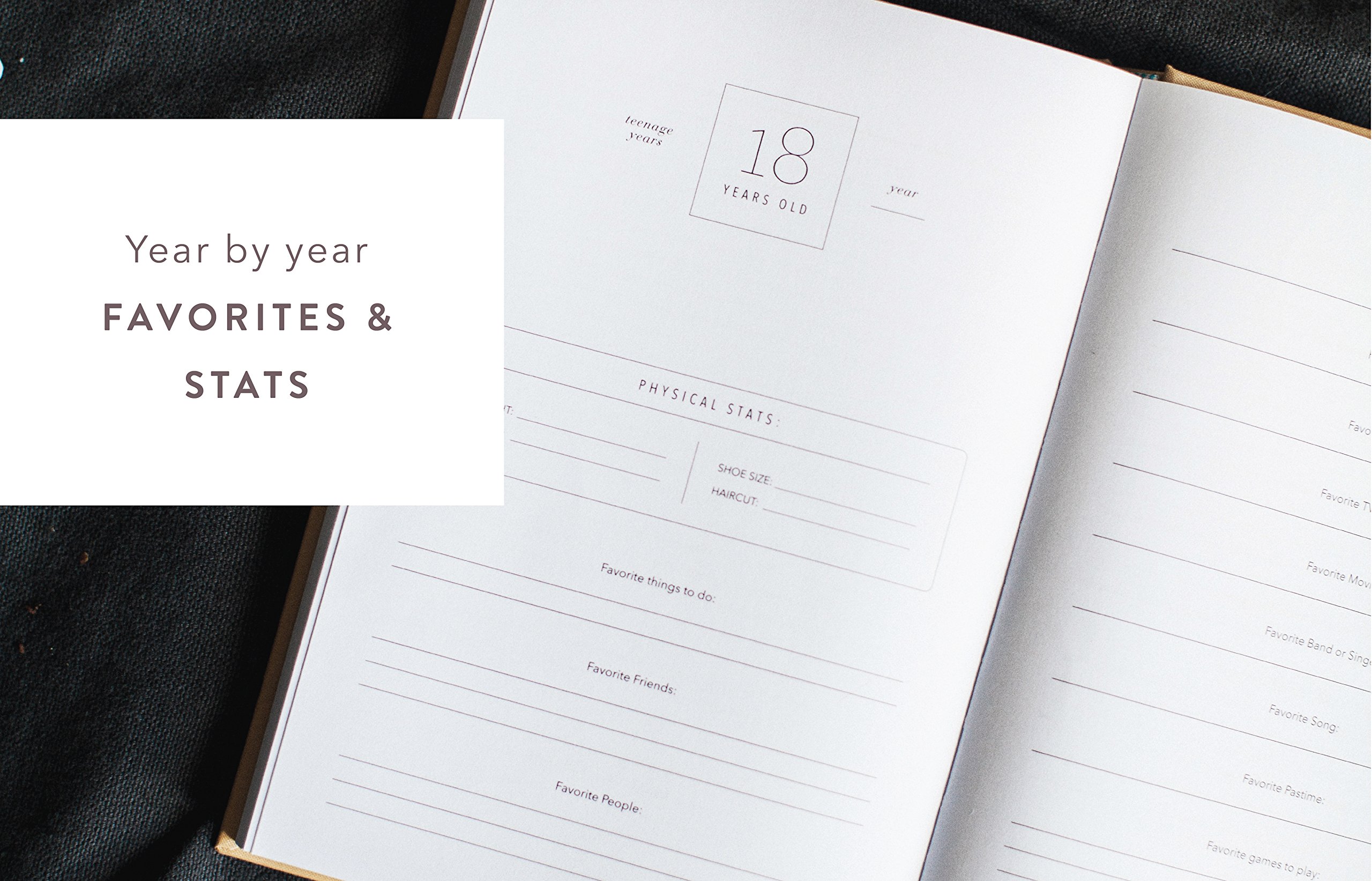 Promptly Journals, A Complete Childhood History: From Pregnancy to 18 Years Old (Navy Blue, Linen) | Baby Book and Pregnancy Journal | Baby Memory Book