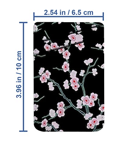 Diascia Pack of 2 - Cellphone Stick on Leather Cardholder ( Cherry Pink Flowers Blossom Branches Pattern Pattern ) ID Credit Card Pouch Wallet Pocket Sleeve
