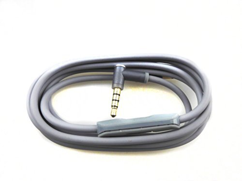 OFC Replacement Inline Remote and Mic Extension Audio Cable Cord for Monster Beats by Dr Dre Solo Solo HD Studio Wireless Pro Detox Mixr Executive Pill Headphones (Grey)