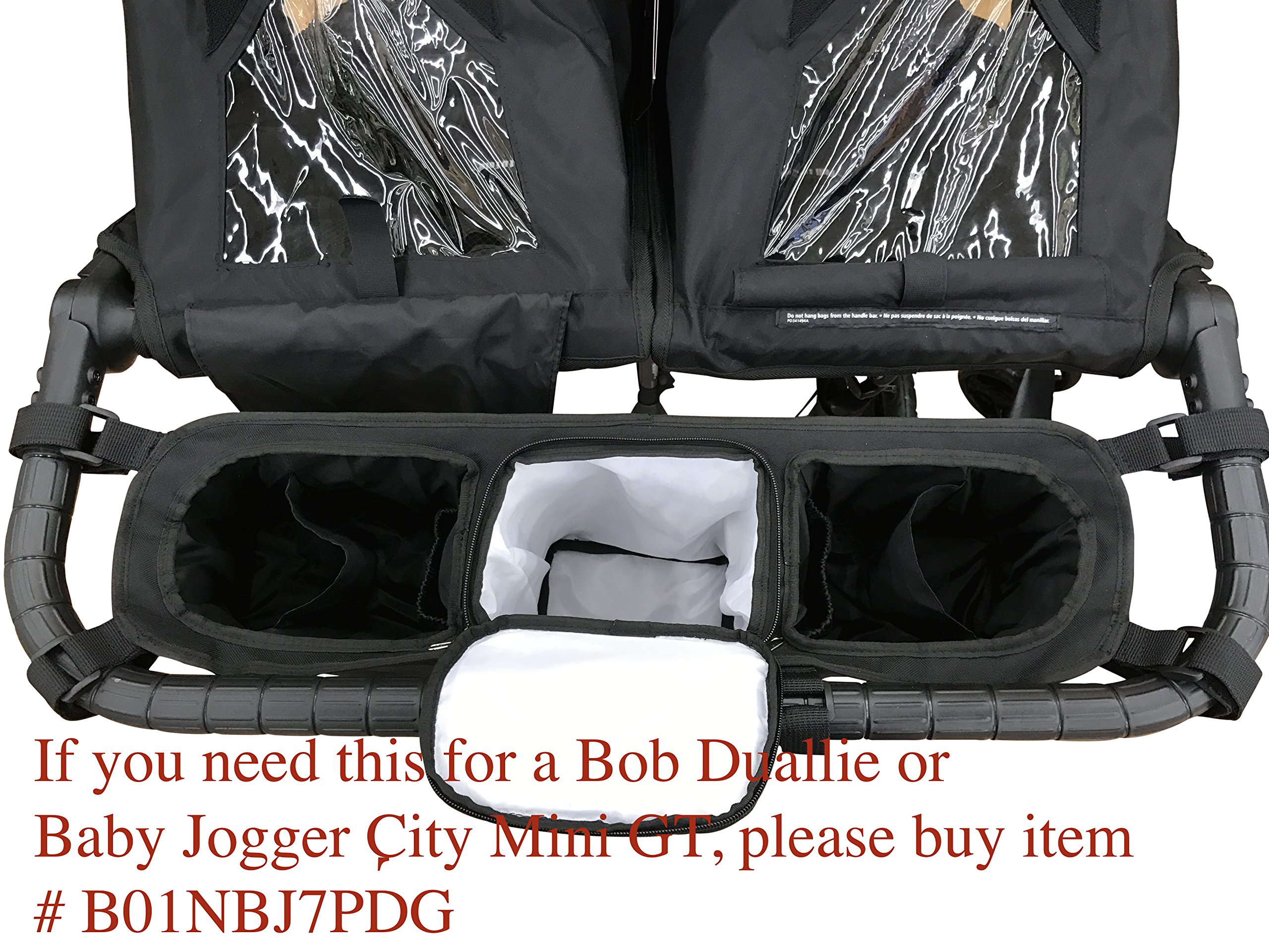 Double Stroller Stroller Organizer for Booyah Child, Large and XL Pet Stroller. Fits Clevr, Aosom and Best Choice Double Baby Strollers, Joggers and pet Strollers.