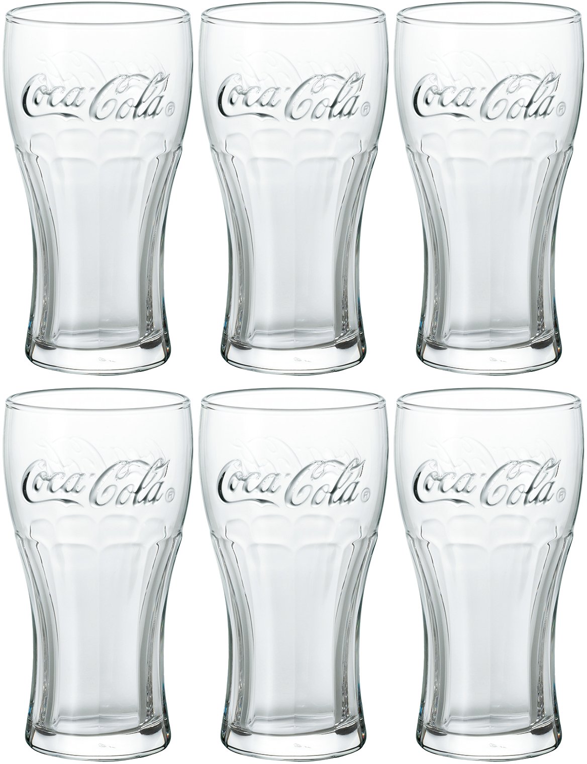 ADERIA B5469 Coca-Cola Genuin Glass, Clear, 12.5 fl oz (370 ml), Set of 6, Made in Japan, Highball Cup, Wedding, Celebration, Beer, Stylish, Gift, Glass, Sake, Birthday, Women, Tumbler, Sixtieth