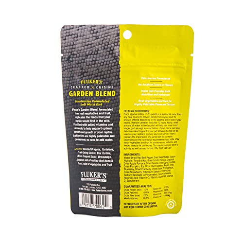 Fluker's Crafted Cuisine Diet - Garden Blend - Herbivorous and Omnivorous Reptile Food, Made with Real Fruits & Veggies, 6.75oz