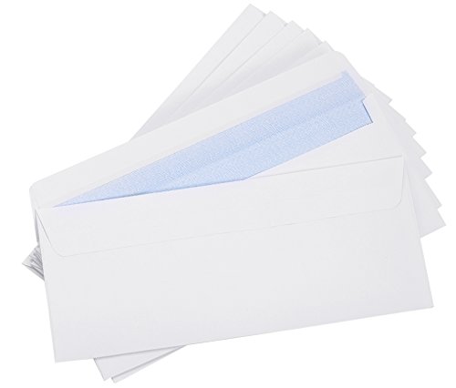 Office Deed 500#10 Envelopes SELF SEAL Business Envelope Windowless Design, Security Tint Pattern for Secure Mailing, Invoices, Statements & Legal Document Mailing Envelopes, 4-1/8 x 9-1/2"- White