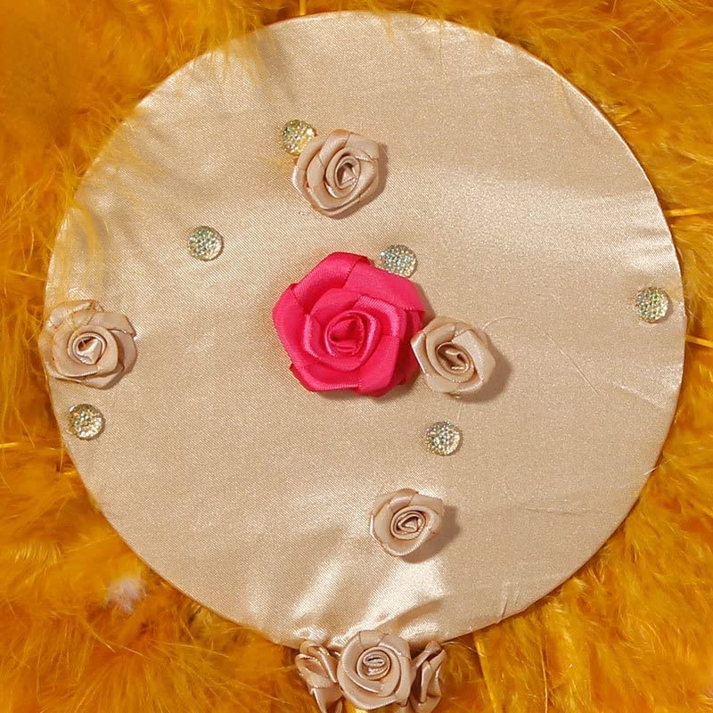 African Custom Bride Wedding Feather Hand Fan Luxury DIY Handmade Lace Dance Fan Hand Held Photo Props Party Wedding Decorations