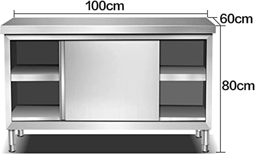 Commercial Kitchen Work Catering Table for Hotel, Commercial Home Kitchen Work Table Kitchen Workstation Stainless Steel Work Table Heavy Duty for Restaurant, Home and Hotel Rack (Size : 100x60x80cm