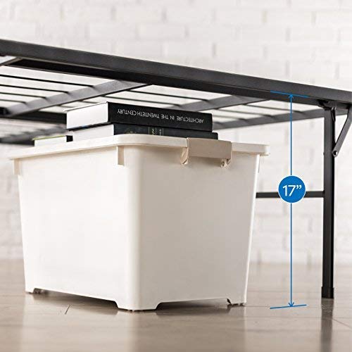 Best Price Mattress 18 Inch Metal Platform Beds w/ Heavy Duty Steel Slat Mattress Foundation (No Box Spring Needed), Black