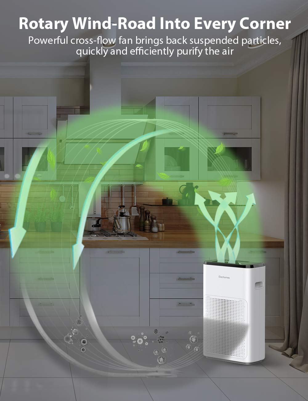Air Purifier for Home, Elechomes KJ200-A3B True HEPA H13 Air Filter for Bedroom, Playroom, Office Up to 323ft², Ultra Quiet Air Cleaner with Sleep Mode, Captures 99.97% Pet Dander, Smoke, Pollen