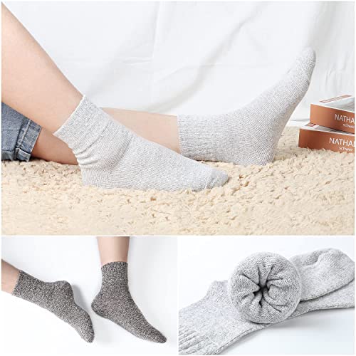 ADFOLF Mens Warm Wool Socks Thick Winter Thermal Stripe Wool Crew Socks (Color_6)