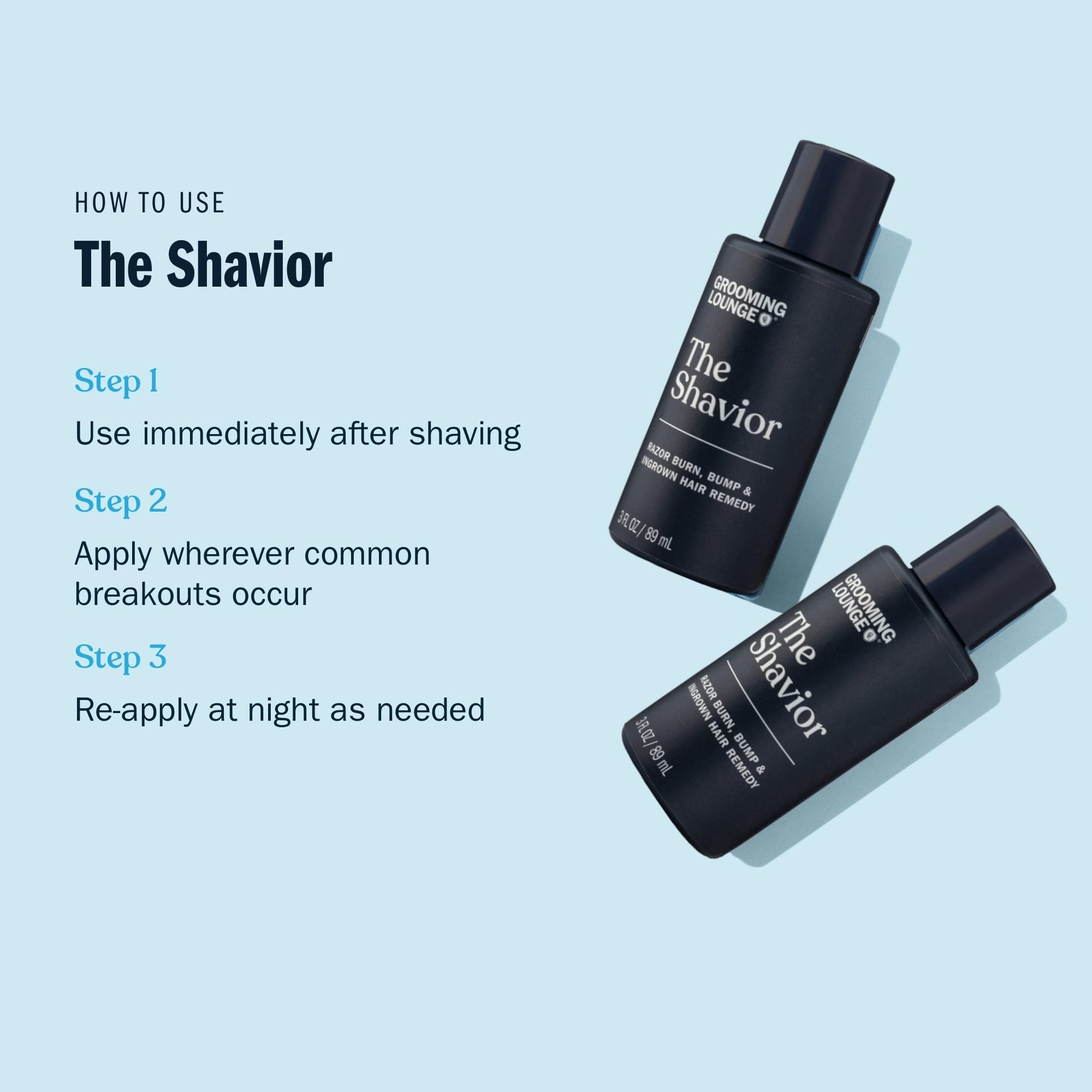 Grooming Lounge the Shavior Post Shave Remedy - Calms Inflammation and Irritation - Prevents and Eliminates Ingrown Hair - Effective Spot Treatment - No Paraben and Sulfate - Cruelty Free - 3 oz