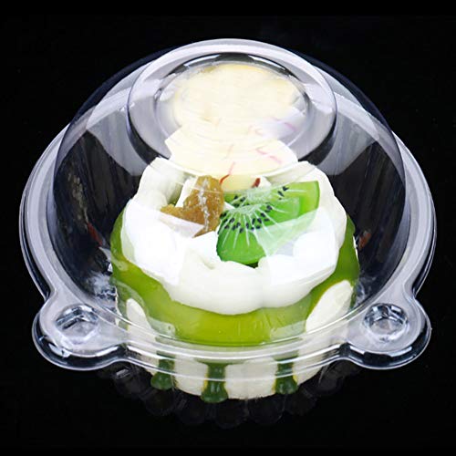 Set of 100 Clear Plastic Single Individual Cupcake Boxes,Muffin Dome Holders Cases Boxes Cups Pods,Clamshell Container Cupcake Holders,Great for Parties or Cake/Muffin Salesā¦