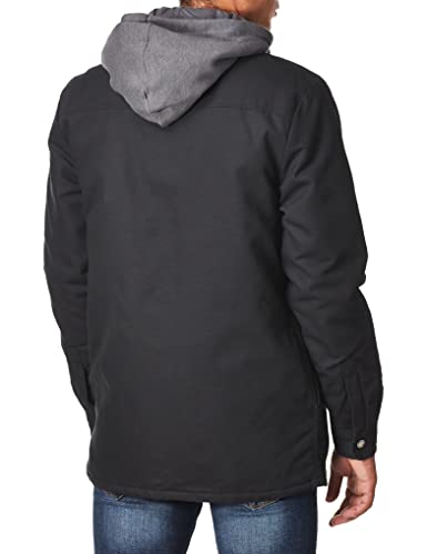 Dickies mens Fleece Hooded Duck Shirt Jacket With Hydroshield Work Utility Outerwear, Black, XX-Large US