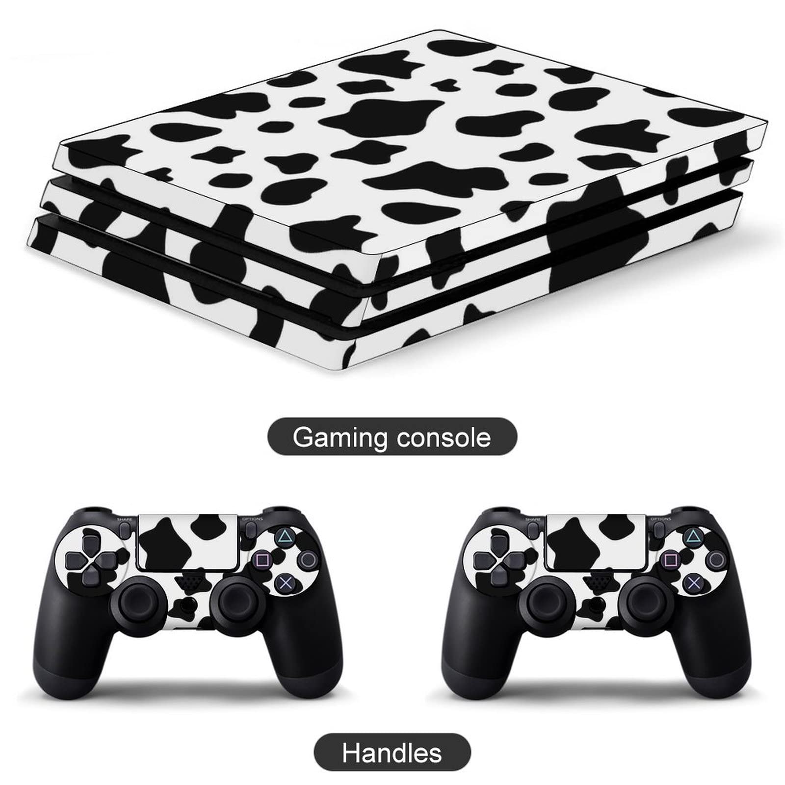 Cow Print PVC Adhesive Sticker Skin Protector Sticker for PS4 Pro/PS4 Slim Controller for PS4 Pro