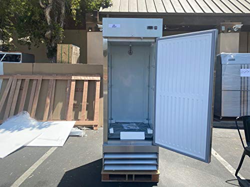 Commercial Refrigerator 1-Door Solid Upright Reach in Stainless Steel NSF 29" Width, Capacity 23 Cuft, Bottom Mounted Restaurant Quality Kitchen Cooler Fridge