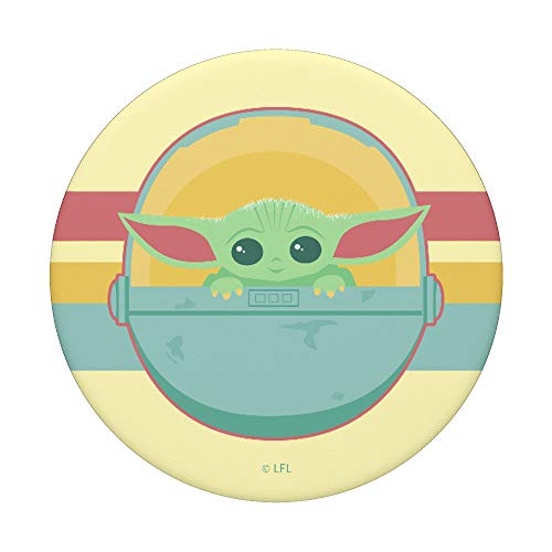 Star Wars The Mandalorian The Child Retro Rainbow Portrait PopSockets PopGrip: Swappable Grip for Phones & Tablets