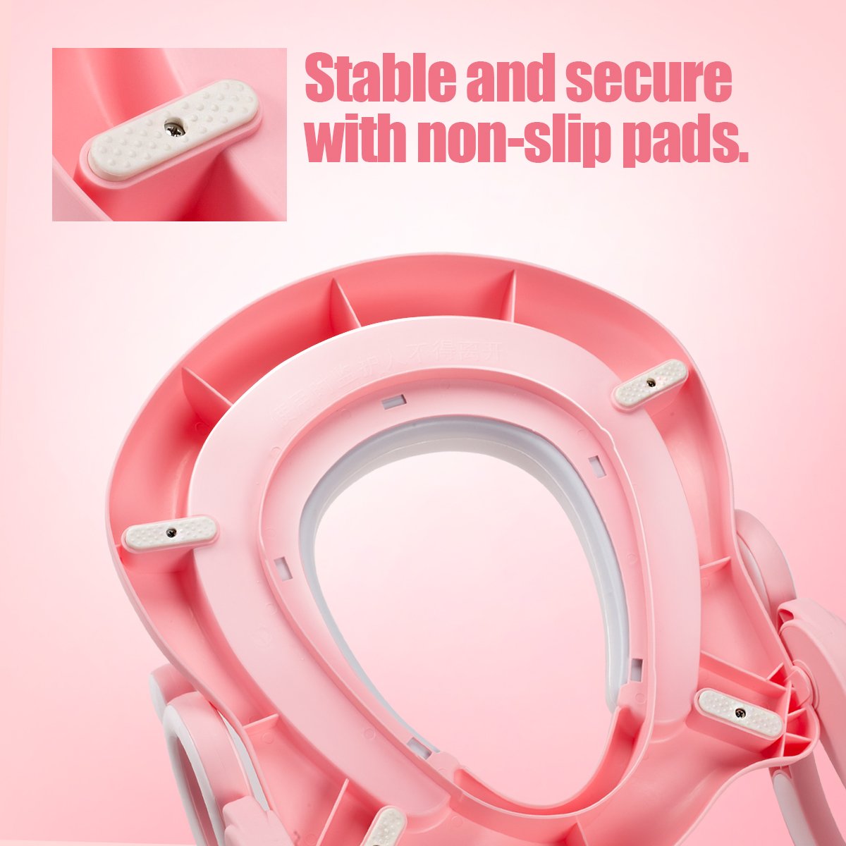 GrowthPic Toddler Toilet Training Seat Ladder with Sturdy Non-Slip Wide Step and Soft Cushion for Girls with Splash Guard(New)