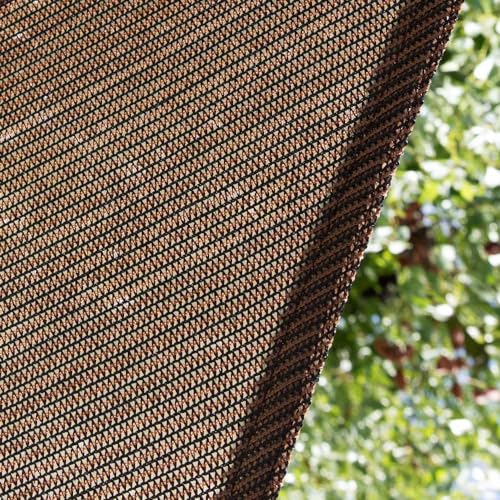 Amgo 16' x 16' Brown Square Sun Shade Sail Canopy Awning UPF50+ AGTAPS16, 95% UV Blockage, Water & Air Permeable, Commercial and Residential, 3 Years Warranty (We Make Custom Size)