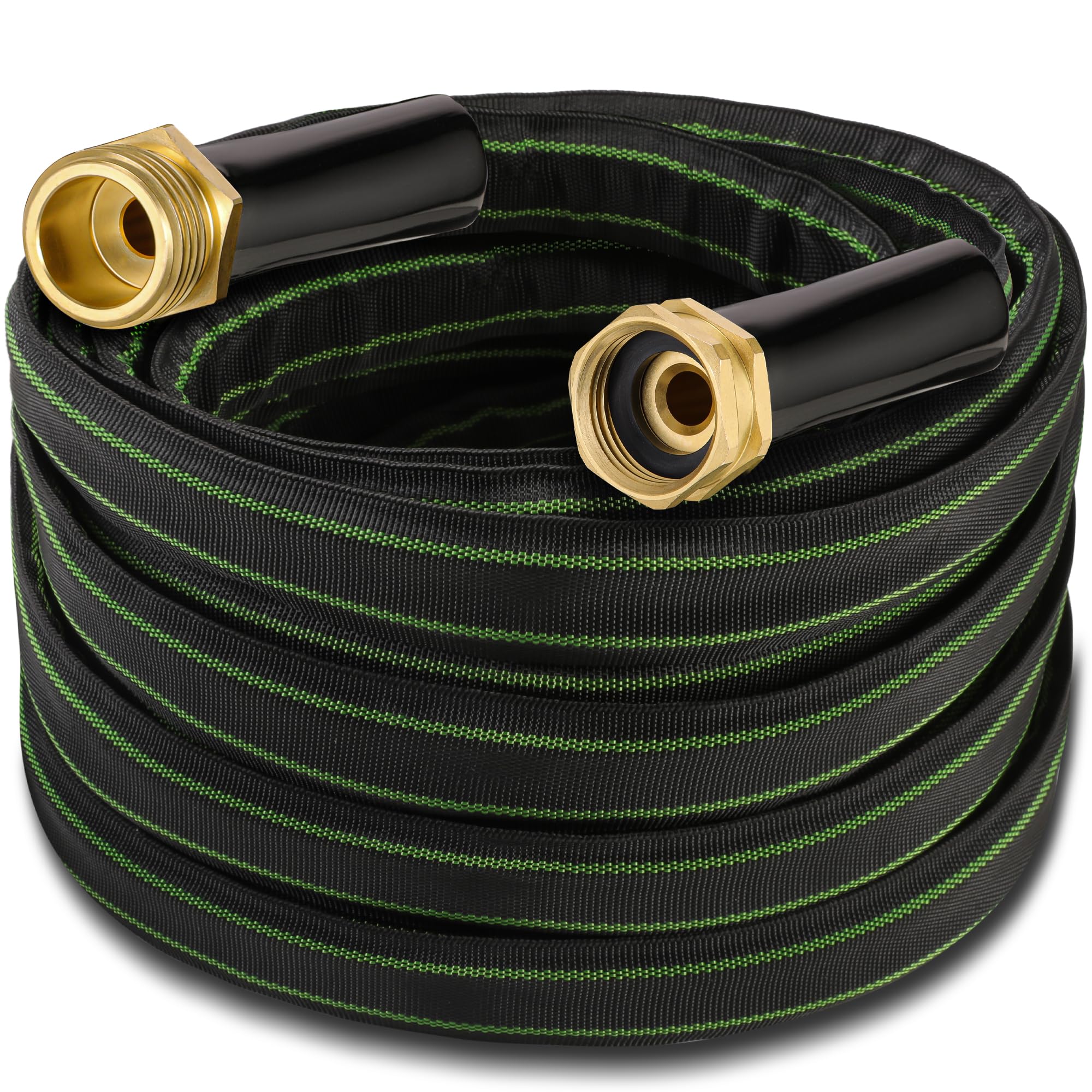 50 ft Non-Expandable Garden Hose - All New 2024 Leak-Proof Technology Water Hose with 3/4" Solid Brass Fittings,Extra Strength Fabric - Ultra Lightweight,Flexible,Durable,Kink-Free, RV,Marine & Camper