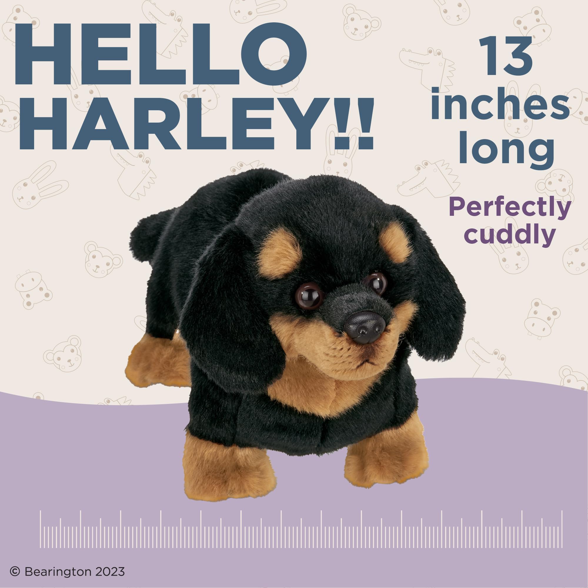 Bearington Harley The Dachshund Stuffed Animal, 13 Inch Weiner Dog Stuffed Animal