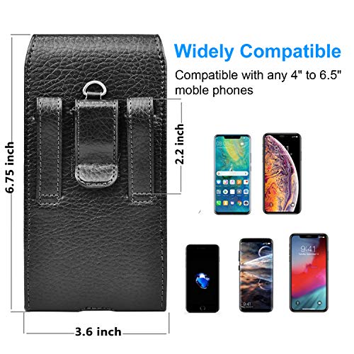 Takfox Phone Holster for Samsung Galaxy S23 Ultra S22 Plus S21 FE S20 S10 A04s A03s A14 A13 A12 A42 A32 A53 A23 5G A14,Note 20/10/9 J7 Leather Cell Phone Belt Clip Holster Carrying Pouch Holder,Black